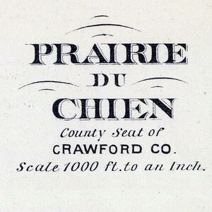 1878 Town Map of Prairie Du Chien Crawford County Wisconsin - Etsy