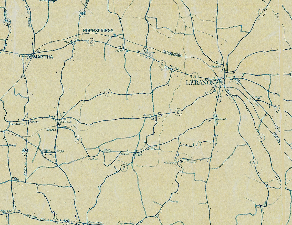 1903 Map of Wilson County Tennessee | Etsy