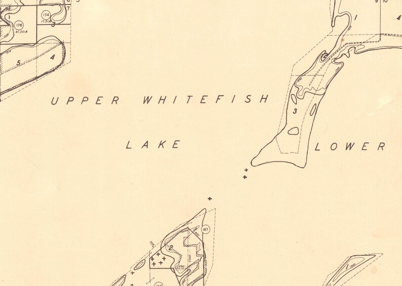 Early 1900s Map of Whitefish Lake Chain Crow Wing County - Etsy