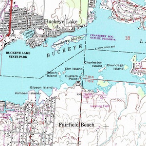 1995 Map of Buckeye Lake Ohio - Etsy