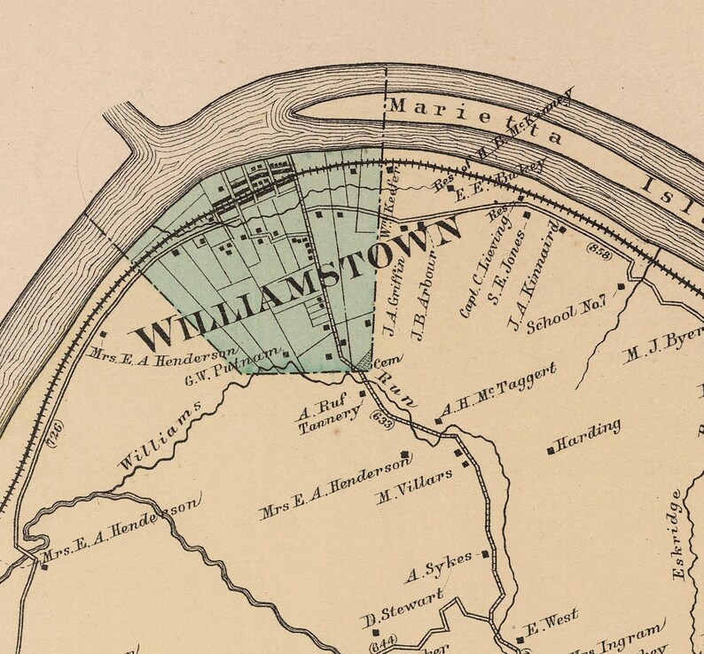 1886 Map of Williams District Wood County West Virginia - Etsy
