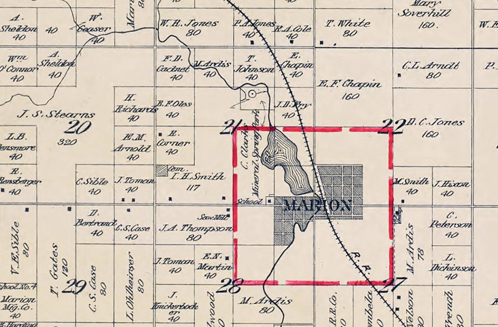1900 Map of Marion Township Osceola County Michigan - Etsy
