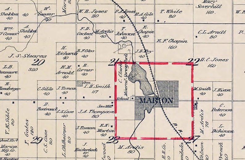 1900 Map of Marion Township Osceola County Michigan - Etsy