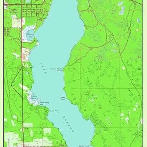 1943 Map of Lake Tarpon Pinellas County Florida - Etsy