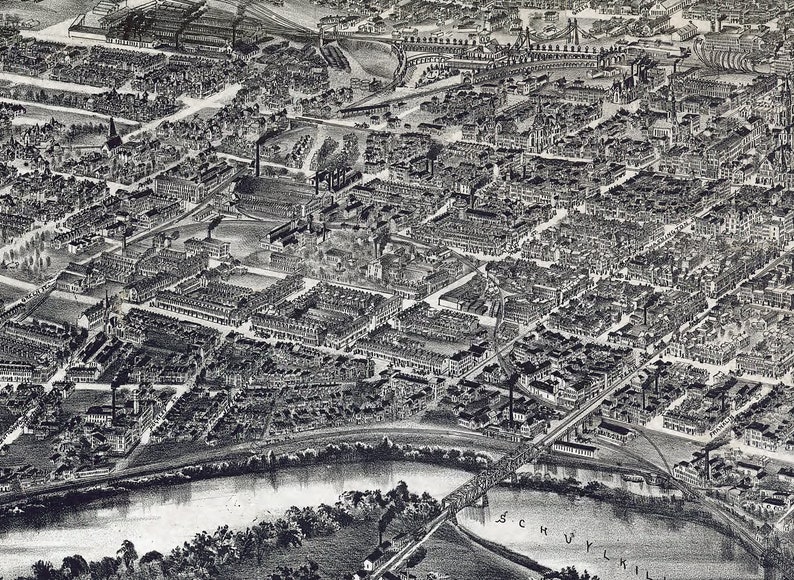 1898 Panoramic Map of Reading Pennsylvania - Etsy