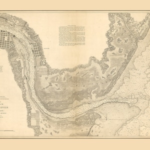 1856 Nautical Chart of Saginaw River Bay City Michigan - Etsy