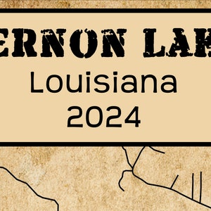 2024 Map of Vernon Lake Vernon Parish Louisiana - Etsy