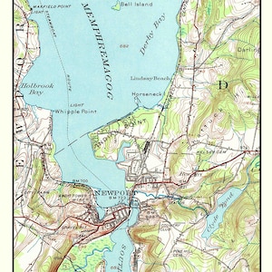 1970 Map of Newport Vermont Lake Memphremagog - Etsy