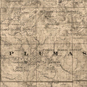 1892 Map of Plumas County California - Etsy