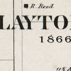 1866 Map of Clayton Hendricks County Indiana - Etsy