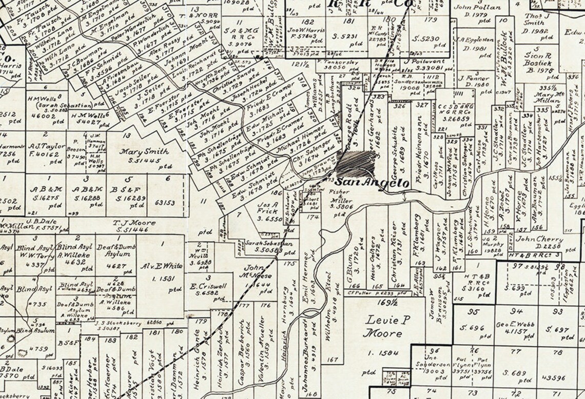 1892 Farm Line Map of Tom Green County Texas | Etsy