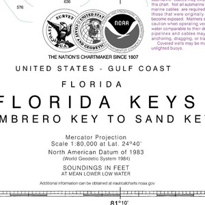 2012 Nautical Map of Sombrero Key to Sand Key Florida - Etsy