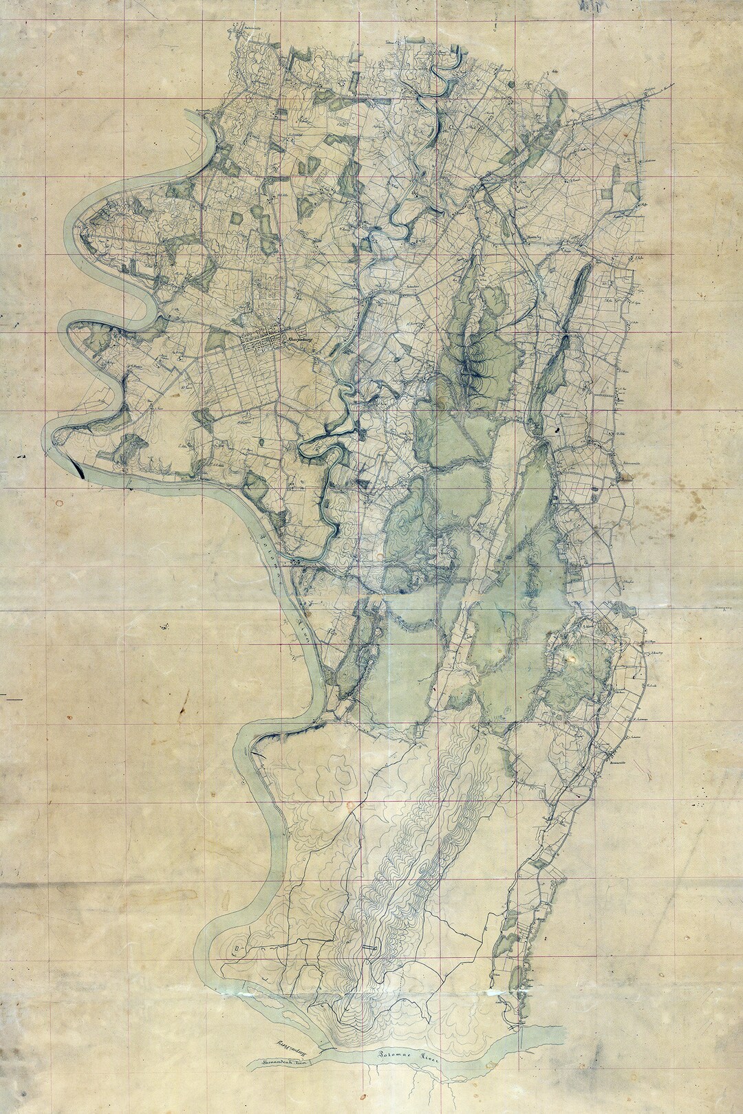 1862 Map of Sharpsburg Washington County Maryland Farms - Etsy
