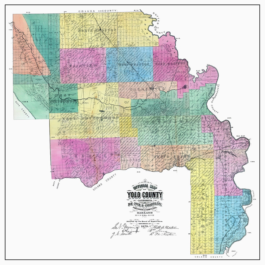 1879 Map of Yolo County California - Etsy
