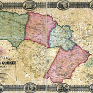 1860 Map of Howard County Maryland With Homeowner Names - Etsy