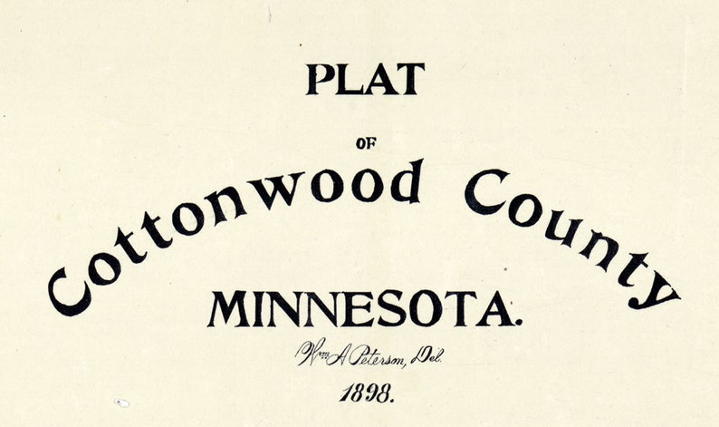 1898 Map of Cottonwood County Minnesota Windom Mountain Lane - Etsy