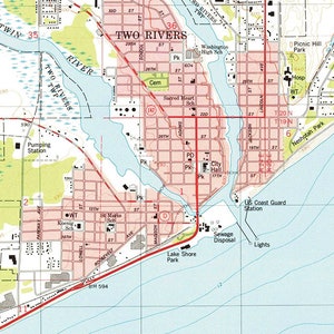 1978 Topo Map of Two Rivers Wisconsin Quad - Etsy