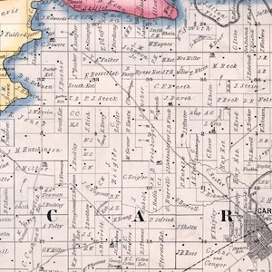 1871 Farm Line Map of White County Illinois Carmi - Etsy