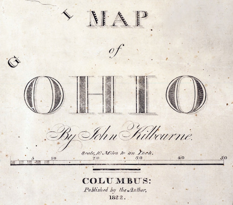 1822 Map of Ohio - Etsy