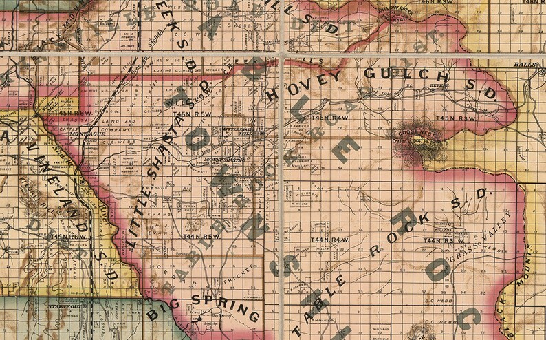 1887 Map of Siskiyou County California - Etsy