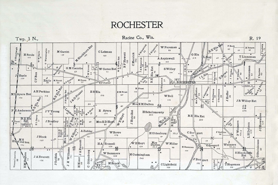 1899 Map of Rochester Wisconsin and Environs - Etsy