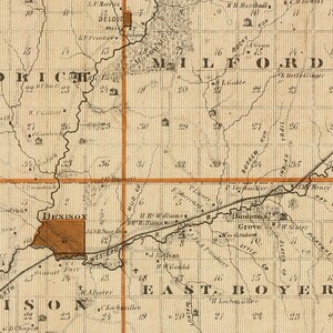 1875 Map of Crawford County Iowa - Etsy