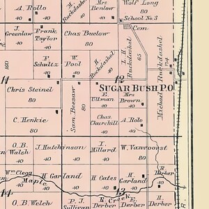 1889 Map of Lebanon Township Waupaca County Wisconsin - Etsy