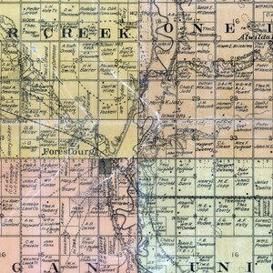 1901 Farm Line Map of Sanborn County South Dakota - Etsy