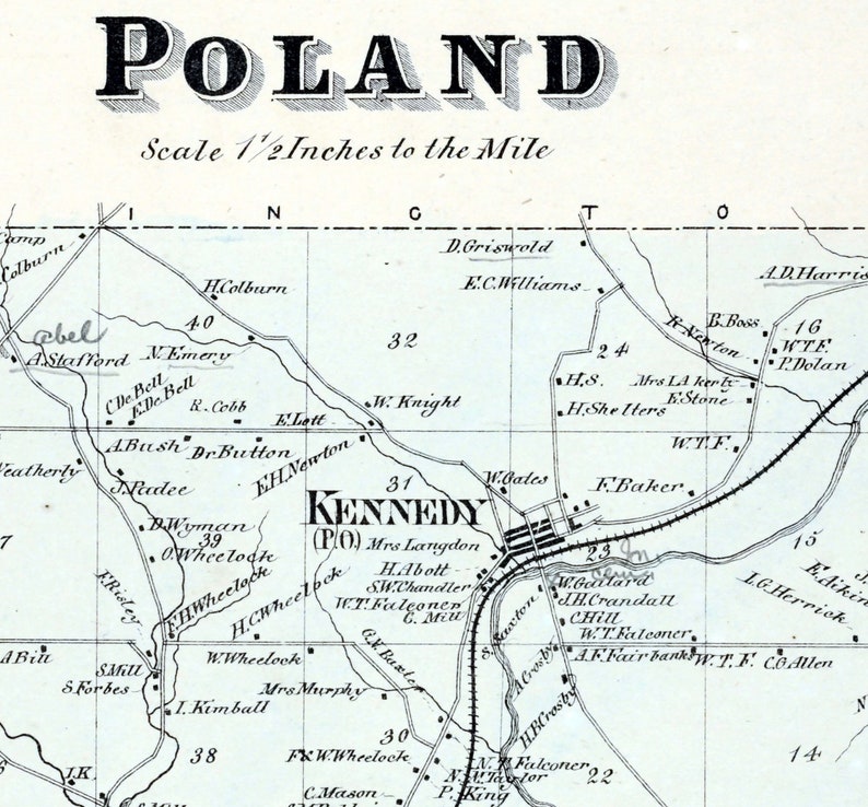 1867 Map of Poland Township Chautauqua County New York - Etsy
