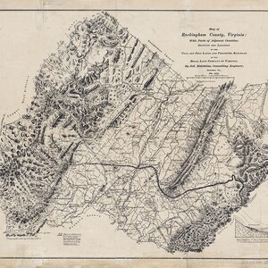 1877 Map of Rockingham County Virginia Coal and Iron Lands - Etsy