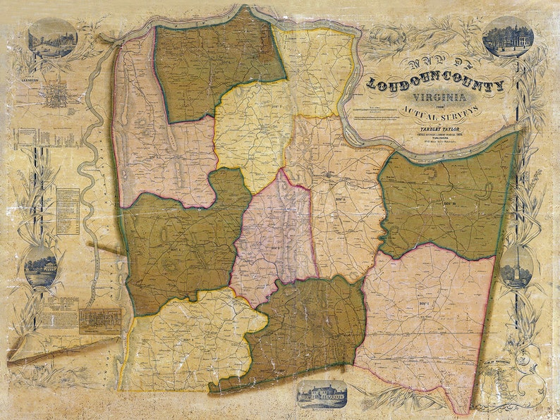 1853 Map of Loudoun County Virginia RARE - Etsy