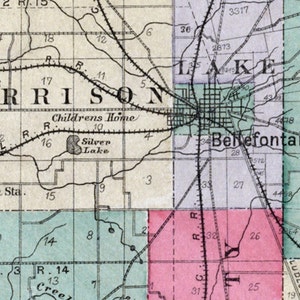 1890 Map of Logan County Ohio - Etsy