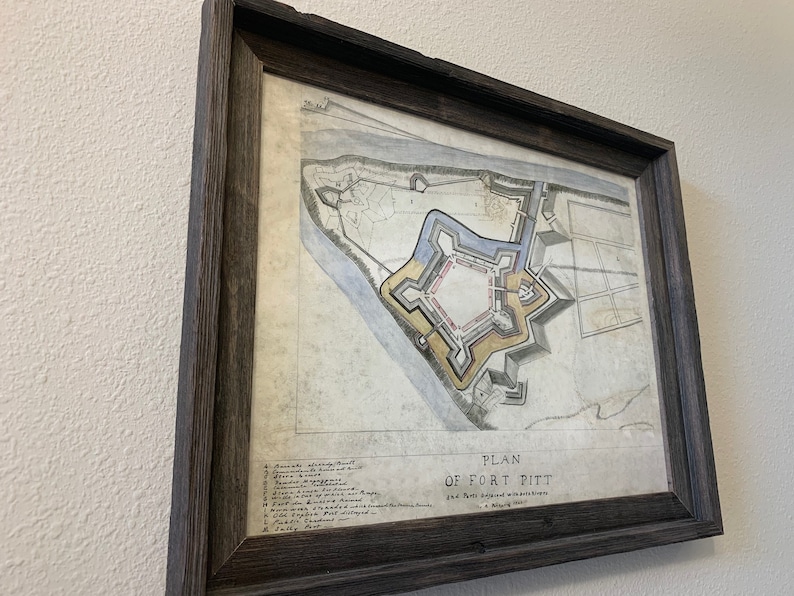 1761 Map of Fort Pitt Pittsburgh Pennsylvania Framed - Etsy