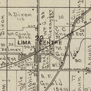 1917 Map of Lima Center and Lima Township Rock County Wisconsin - Etsy