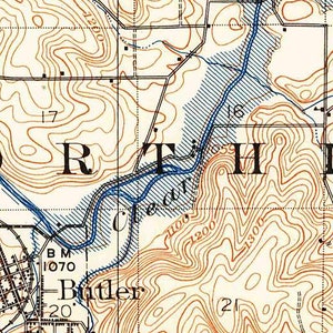 1912 Map of Knox Lake Ohio Butler Perrysville - Etsy