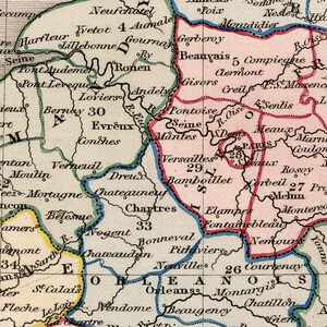 1832 Map of France - Etsy