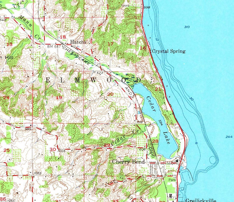 1957 Topo Map of Traverse City Michigan Grand Traverse Bay - Etsy
