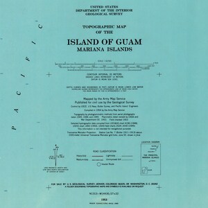 1965 Topo Map of Island of Guam - Etsy