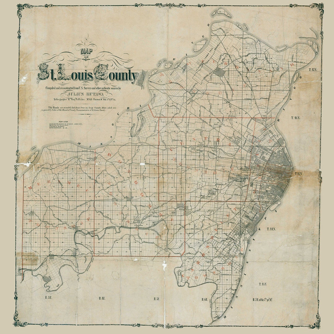 1800s Map of St Louis County Missouri - Etsy