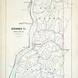 1889 Map of Brooke County West Virginia - Etsy