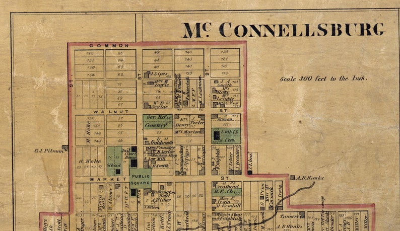 1873 Map of Fulton County Pa - Etsy