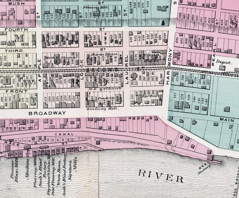1876 Town Map of New Brighton Beaver County Pennsylvania - Etsy