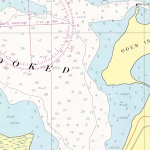1960 Nautical Map of Crooked Lake Michigan - Etsy