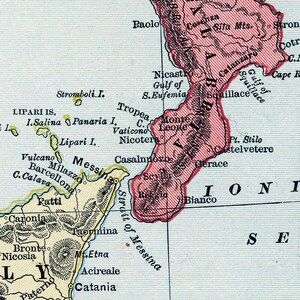 1883 Map of Italy - Etsy