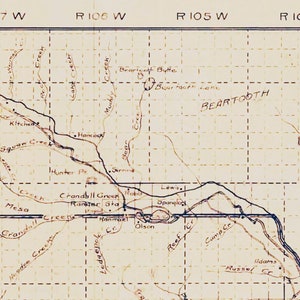 1924 Map of Park County Wyoming - Etsy