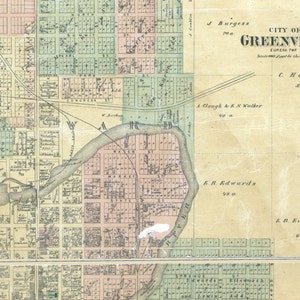 1875 Farm Line Map of Montcalm County Michigan Greenville - Etsy