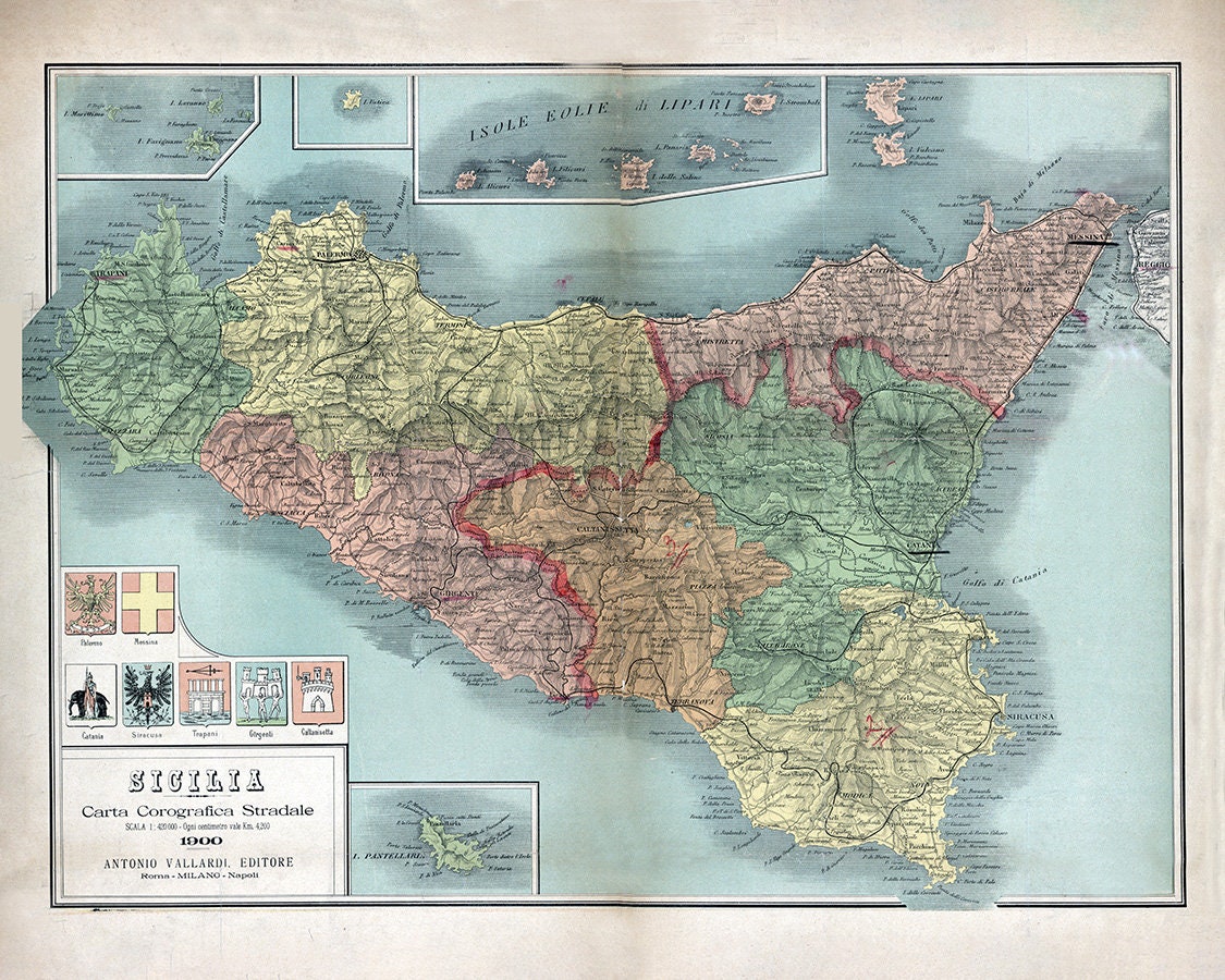 Galletas Genovesas De Erice Sicilia Mapa Mappa Sicilia G.De Lisle