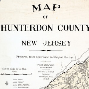 1902 Map of Hunterdon County New Jersey - Etsy