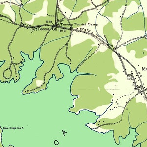 1935 Map of Blue Ridge Lake Georgia Lake Toccoa - Etsy