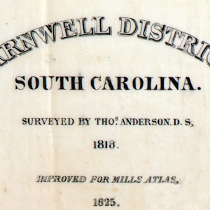 1825 Map of Barnwell County South Carolina - Etsy